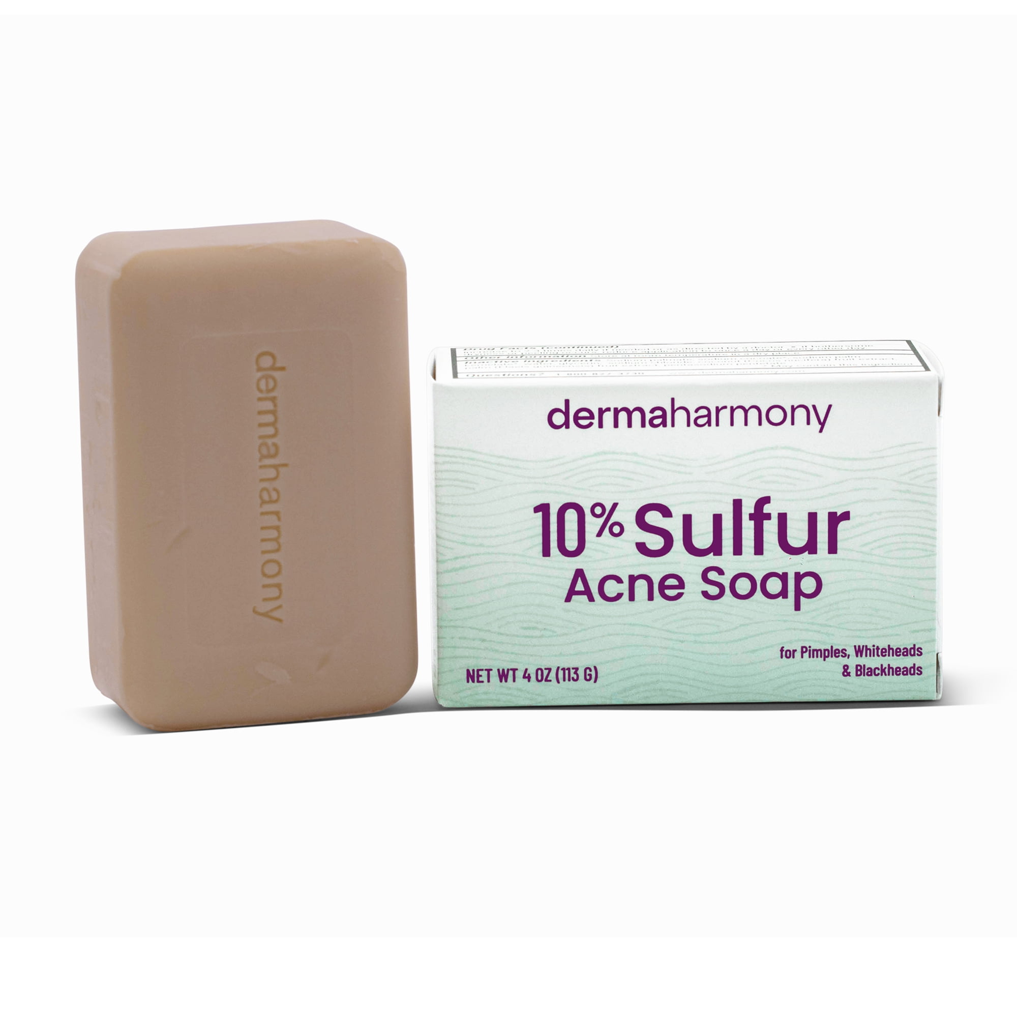 DermaHarmony Medicated 10% Sulfur Bar Soap - Treats Psoriasis, Acne - 4 ...