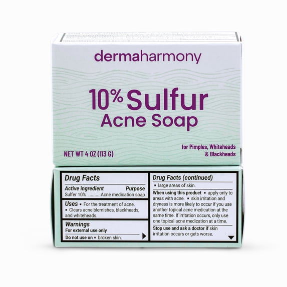 DermaHarmony, Sulfur Soap, 10% Sulfur Bar, 4 oz each, 2 Bars - Walmart.com