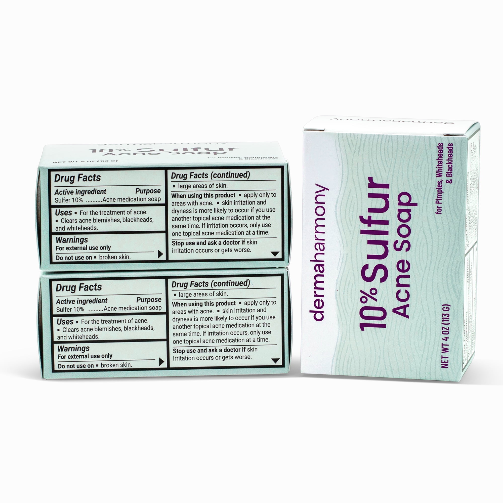 DermaHarmony 10% Sulfur Bar Soap - 4 oz each - (3 Bars) - Walmart.com