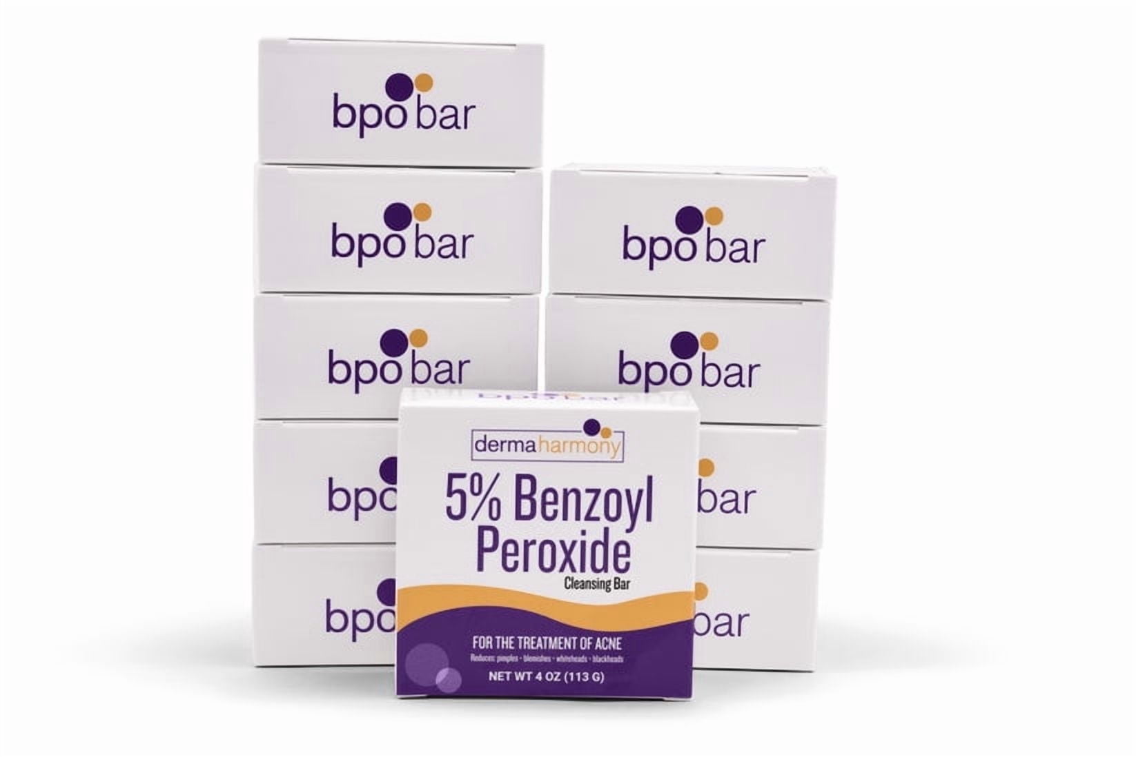 DermaHarmony 5% Benzoyl Peroxide Cleansing Bar Non-soap, 4 oz Each, 10 ...