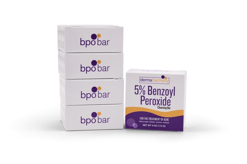 DermaHarmony 5% Benzoyl Peroxide Cleansing Bar (Non-Soap) - 5 Bars ...