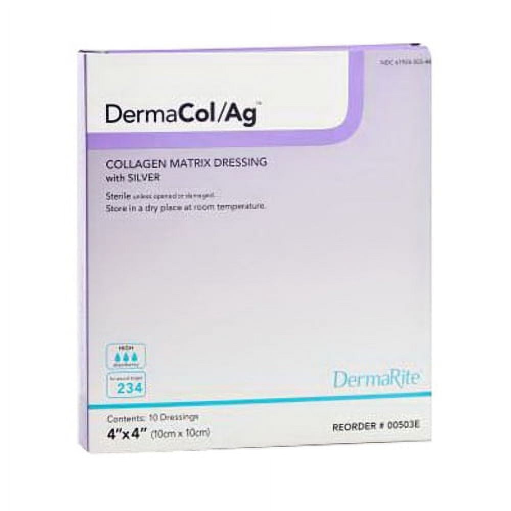 DermaRite DermaCol/Ag Collagen Matrix Wound Dressings With Silver, Size ...