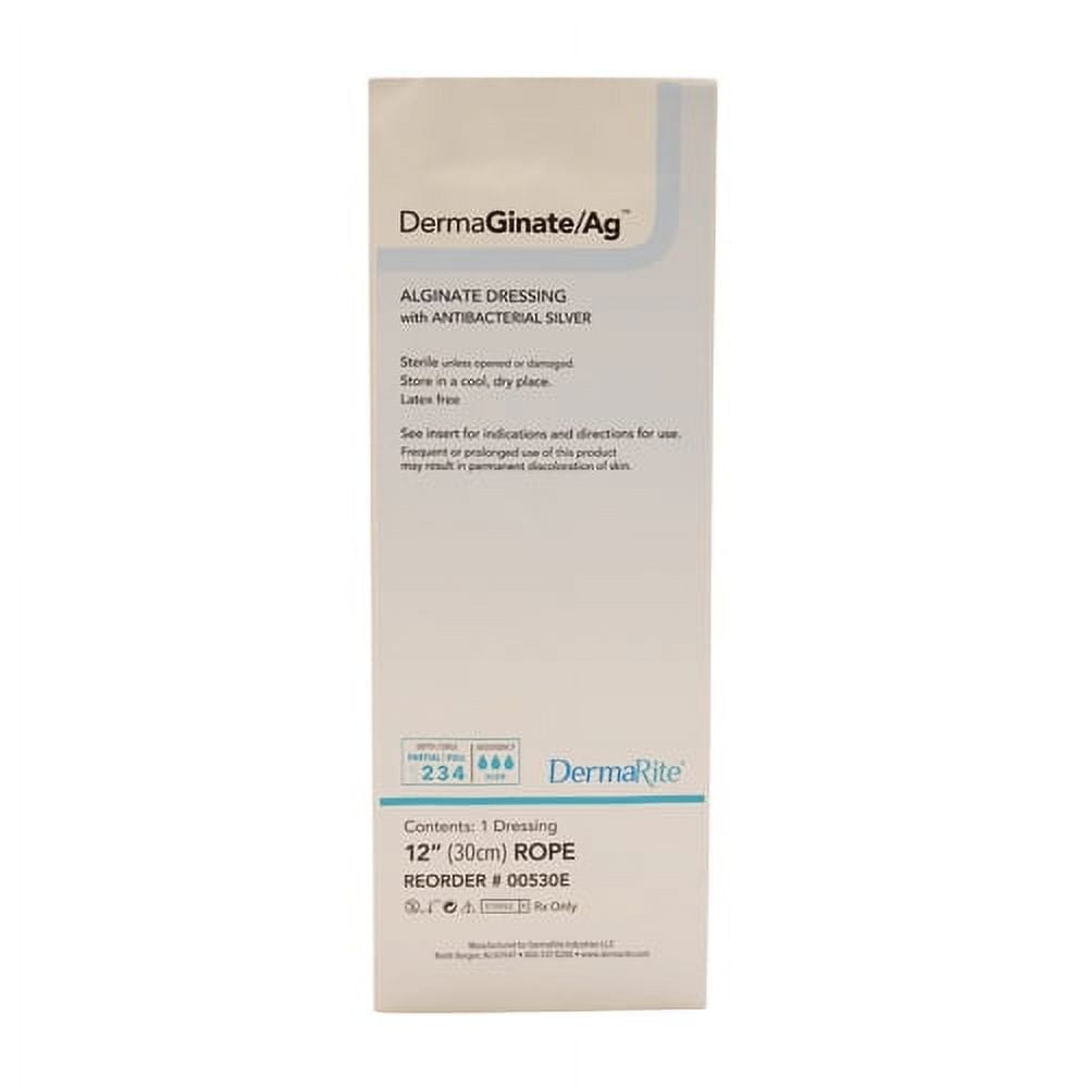 DermaRite DermaGinate Alginate Dressing with Antibacterial Silver, 12 ...