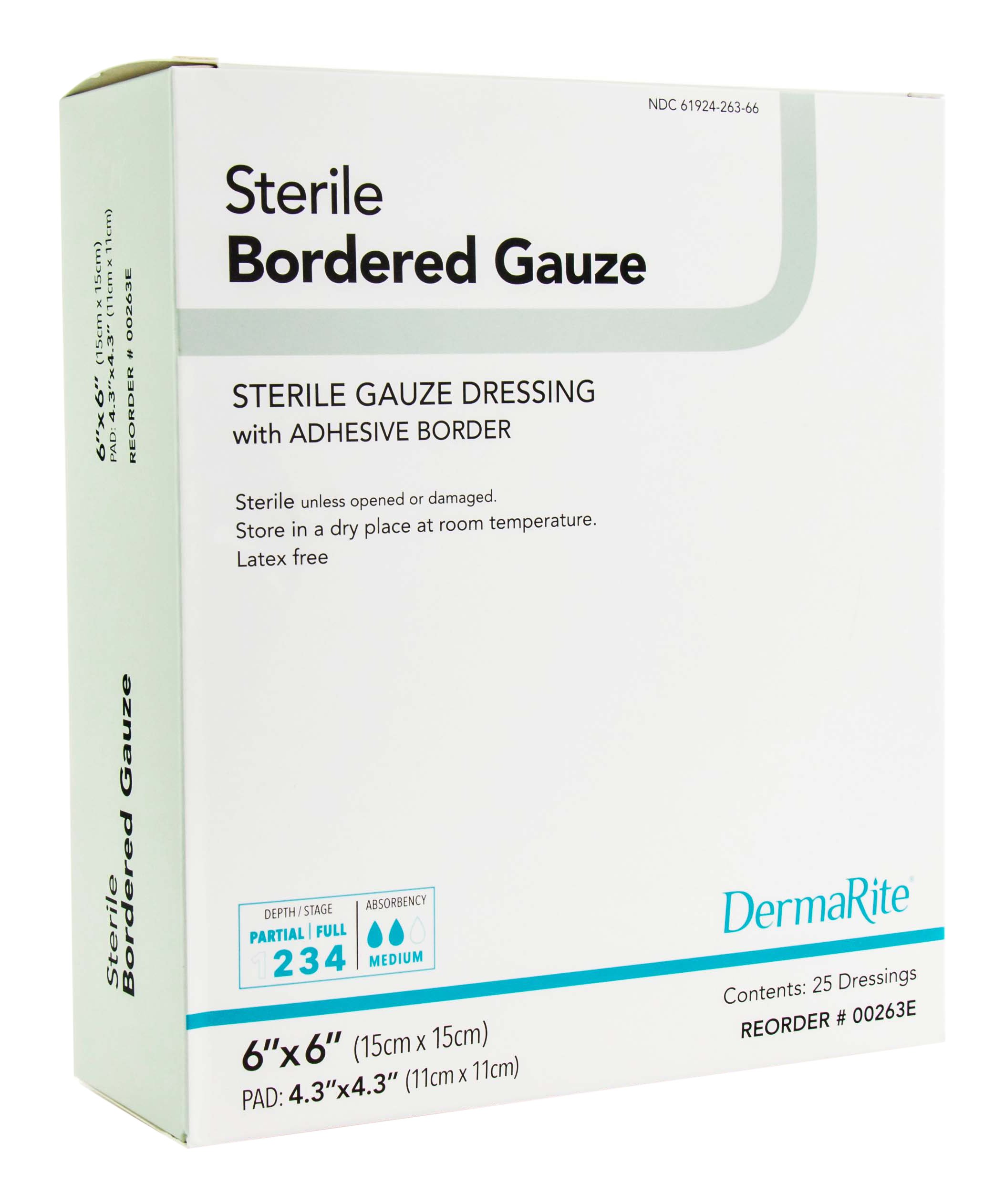 DermaRite Sterile Bordered Gauze Dressing with Adhesive Border ...