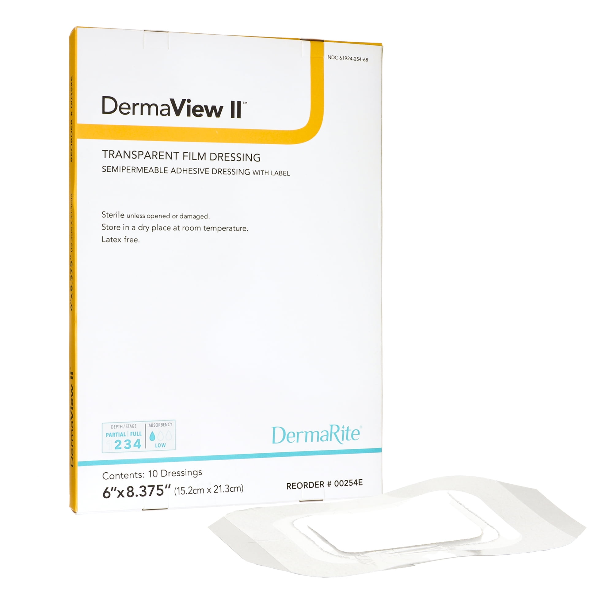DermaView II Transparent Film Dressing Frame Style Delivery Rectangle 6 ...