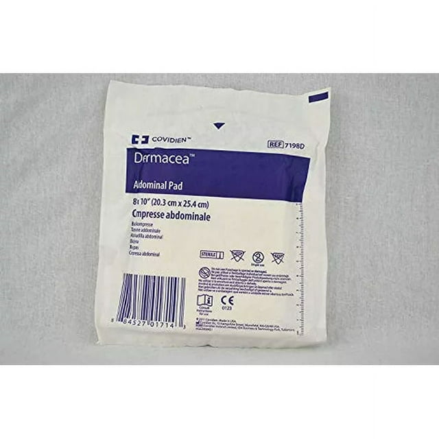 Dermacea Abdominal Gauze Pad, Sterile, 8" x 10" - 216 case - Walmart.com