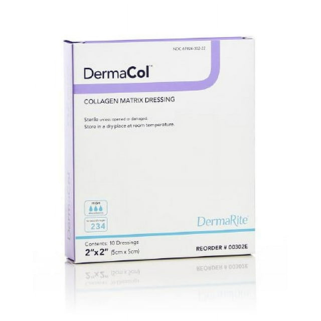 Dermacol Advanced Wound Care Collagen Matrix Dressing, 2 x 2 Inch ...