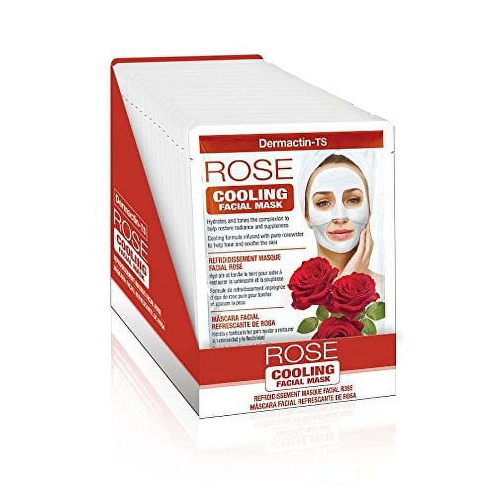 Dermactin-TS Cooling Rose Facial Sheet Mask (Pack of 4) - Restores Skin ...