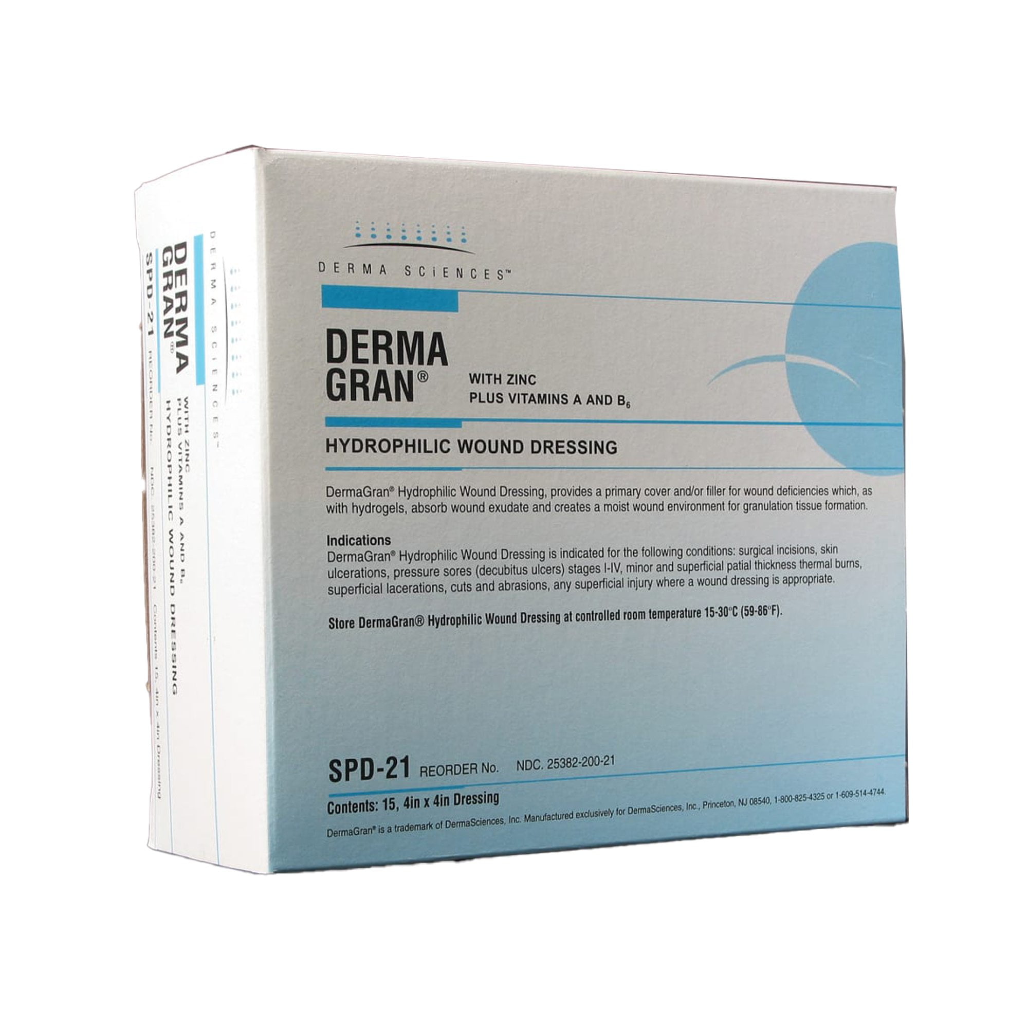 Dermagran B Zinc Impregnated Dressing 4 x 4" Square Gauze SPD21 15 Ct ...
