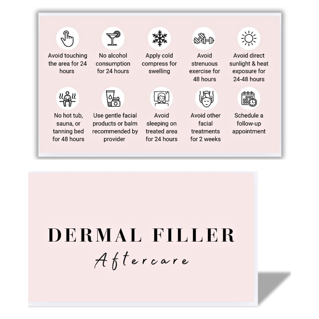 Dermal Filler Aftercare Card | MDA05 50 Pack | 2x3.5 Inch Business Card ...