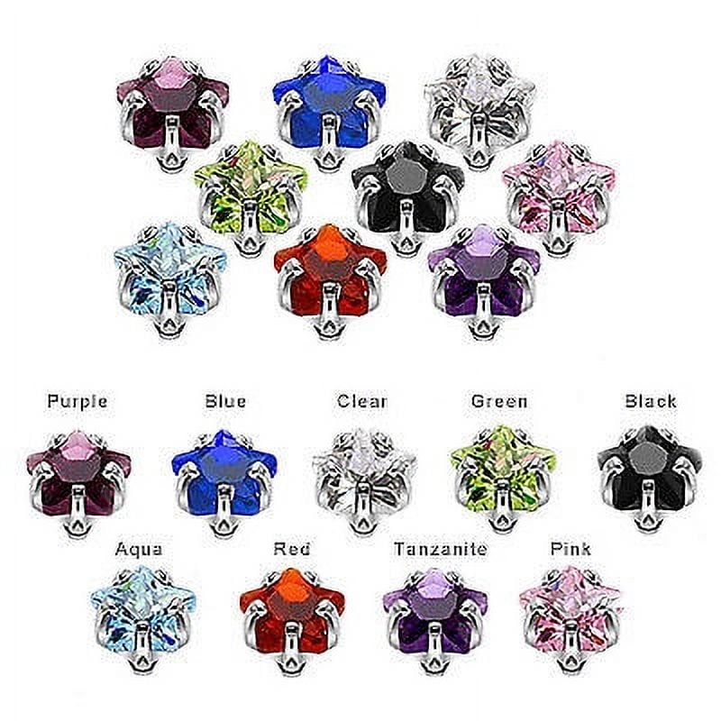 Dermal Tops Internal Thread Prong Set Star Gem 18pc - Walmart.com