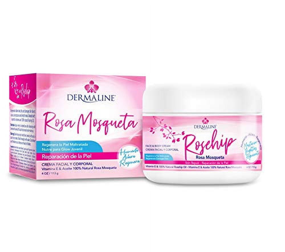 Dermaline - 100% Natural Rosehip Oil Cream with Vitamin E 2 Oz ...