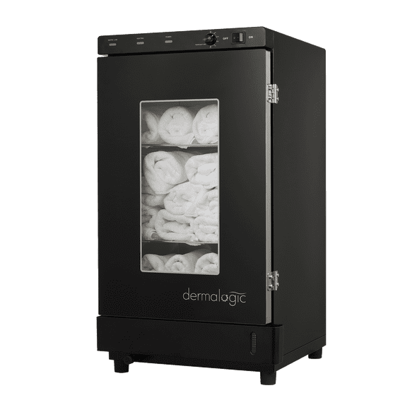 Dermalogic Towel Steamer 120G Glass Door, Black Finish Modern Design ...