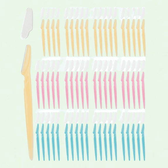 Dermaplane Razor Set for Face, 60 pcs, Eyebrow Trimmer, Facial Shaver ...