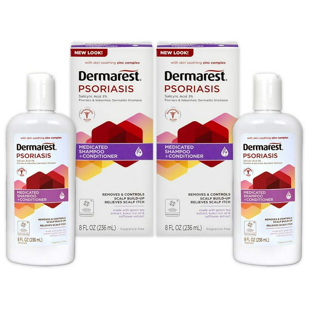 Dermarest Psoriasis Medicated Shampoo and Conditioner, 8 oz, Pack of 2 ...