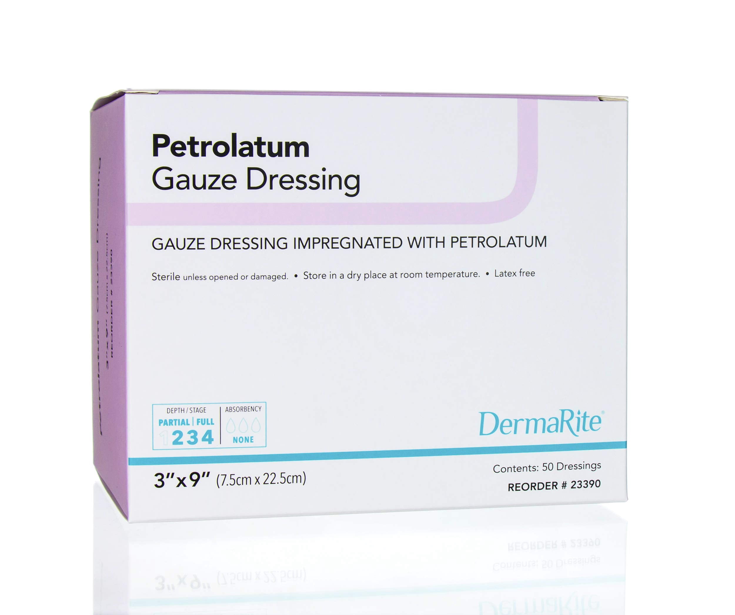 Dermarite Industries Petrolatum Gauze Dressing, 3x9, 50 Count - Walmart.com