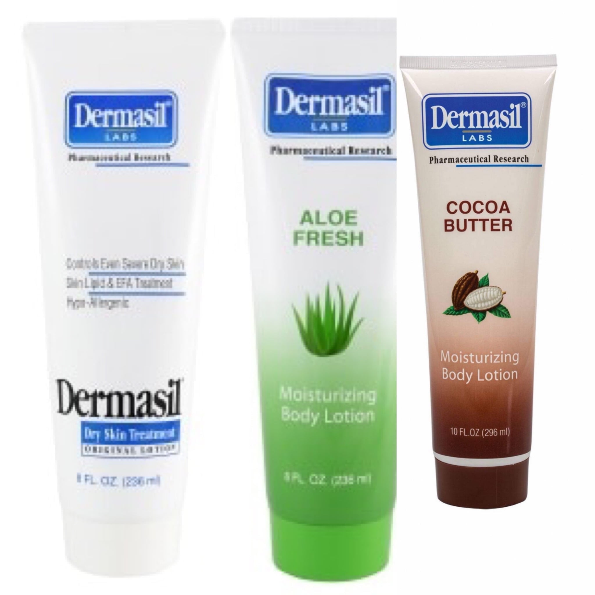 Dermasil Aloe Fresh, Dry Skin Treatment, Cocoa Butter Lotion Combo, 8 ...