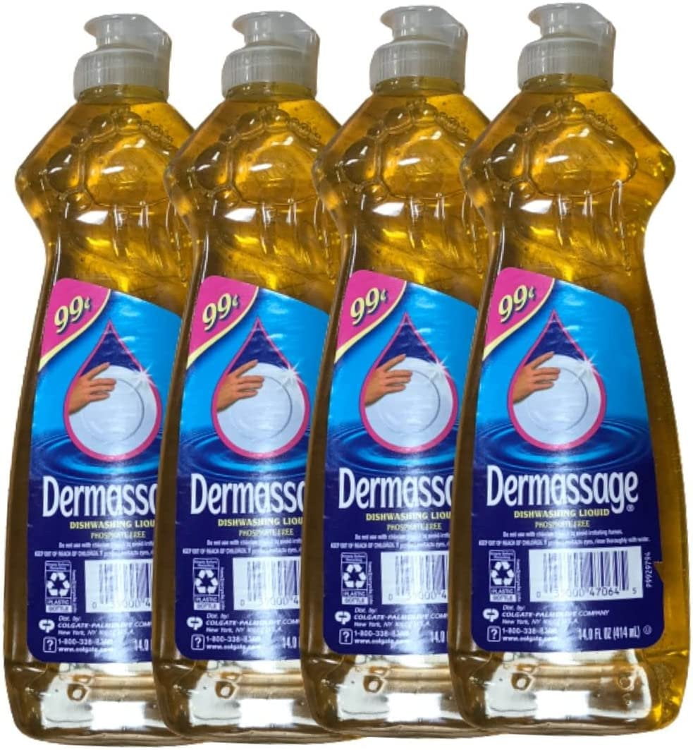 Dermassage Dishwashing Liquid Hand Soap, 14 Fl Oz, Pack of 4 - Walmart.com