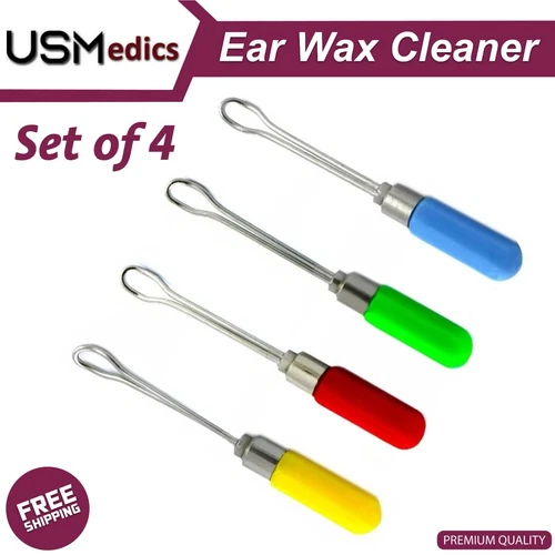 Dermatology Ear Wax Removal Cleaner Red Yellow Green Blue Loops Set Of ...