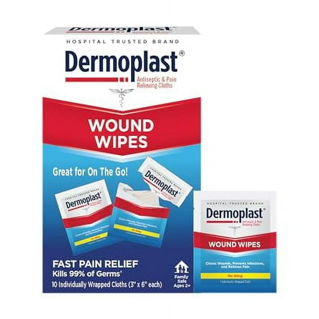 Dermoplast 3-in-1 Medicated First Aid Cloths, Analgesic & Antiseptic ...