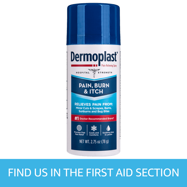 Dermoplast Pain Relief Spray for Minor Cuts, Burns and Bug Bites, 2.75 ...