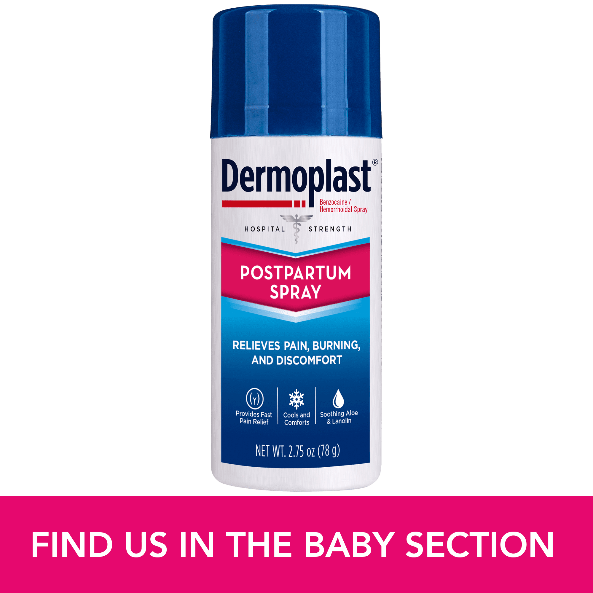 Dermoplast Postpartum Perineal Pain Relief Spray, Unscented, 2.75 oz ...