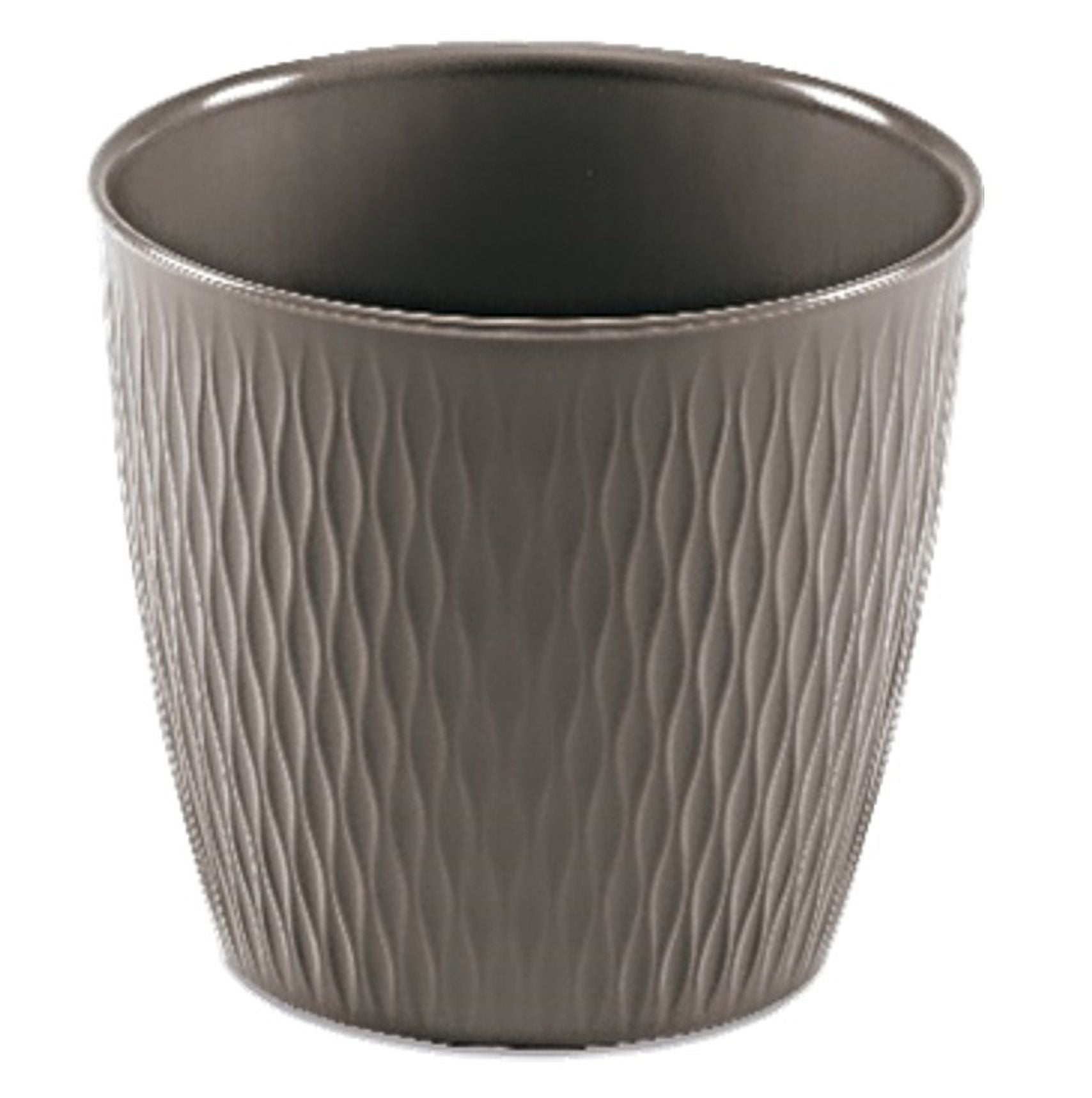 Deroma 9DH3ZFZ012 Ariel Cover Round Pot, Resin, Grey, 9.85" Dia ...