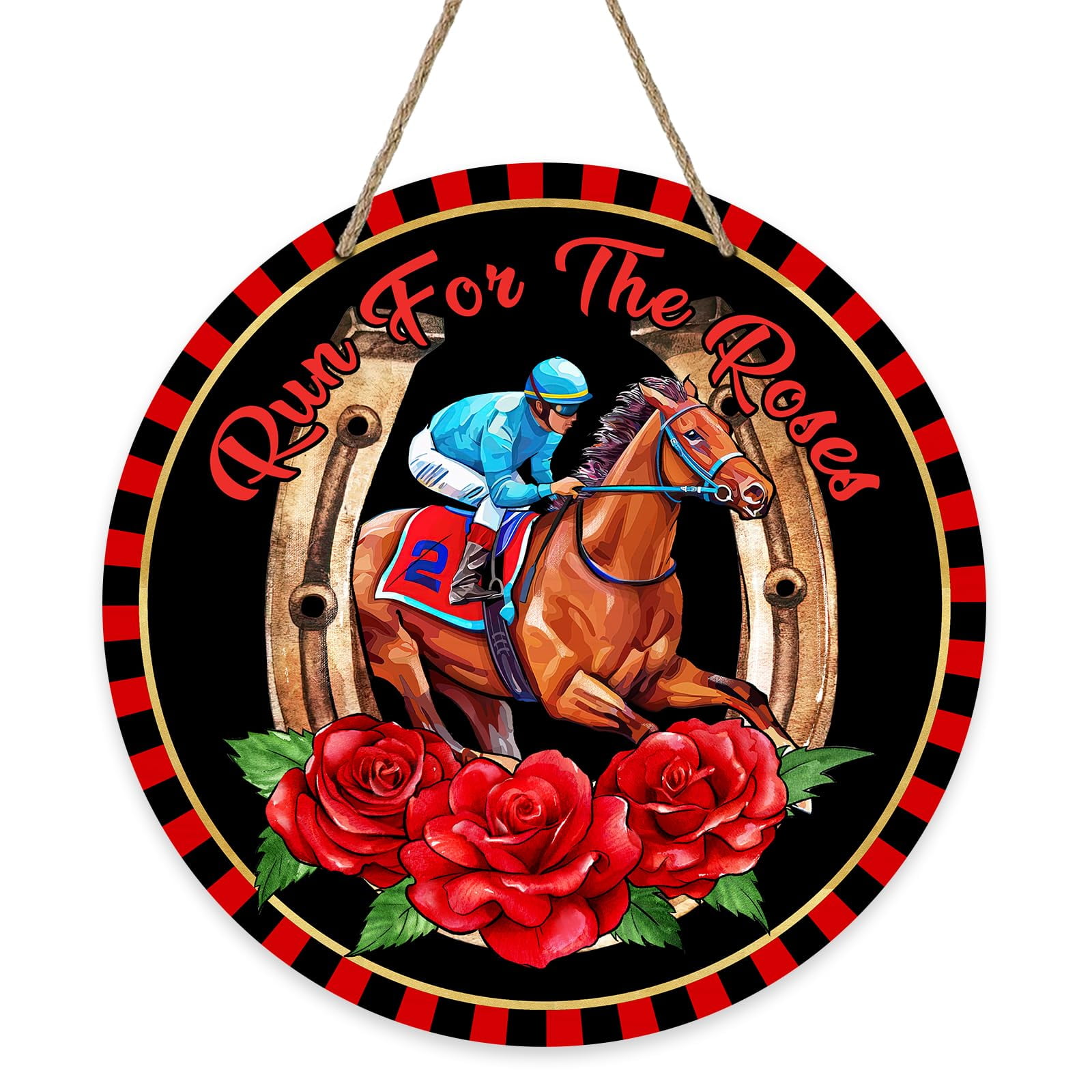 Deroro Run for The Rose Horse ATT1Racing Front Door Sign, Kentucky ...