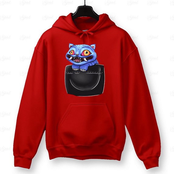 Derpy Blue Tiger Spirit in Pocket Kawaii Hoodie Shirt, for Men & Women ...