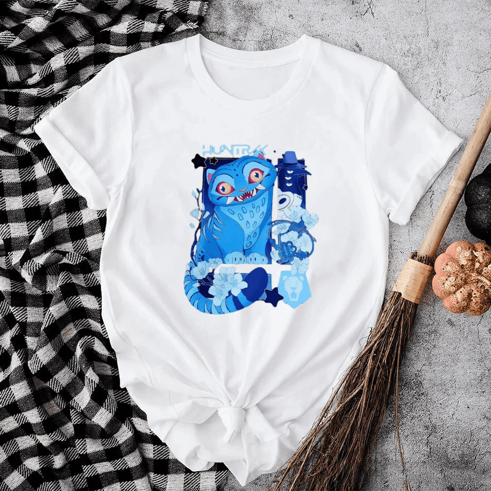 Derpy Cat With Bats Cartoon Illustration Unisex T-Shirt Creepy Cute ...