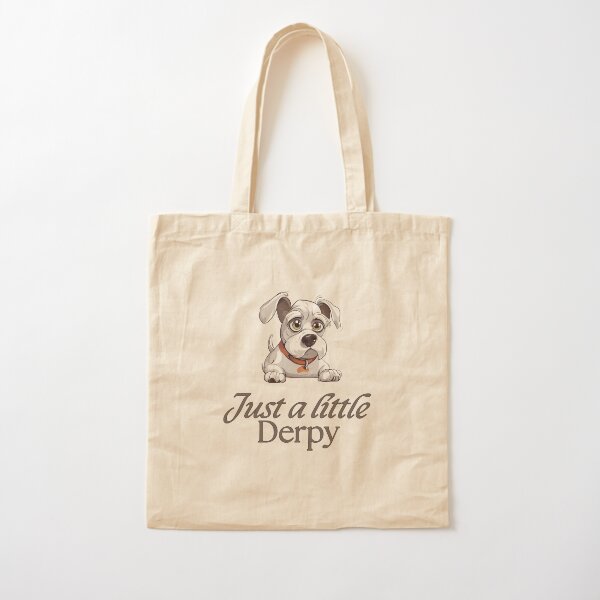 Derpy Puppy Cotton Tote Bag Canvas Tote Bag, Family Gift For Mother ...