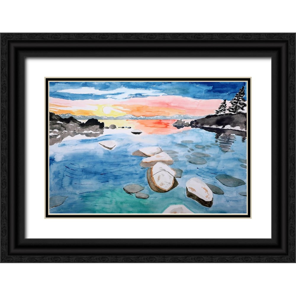 Derr, Wynn 24x17 Black Ornate Wood Framed with Double Matting Museum ...