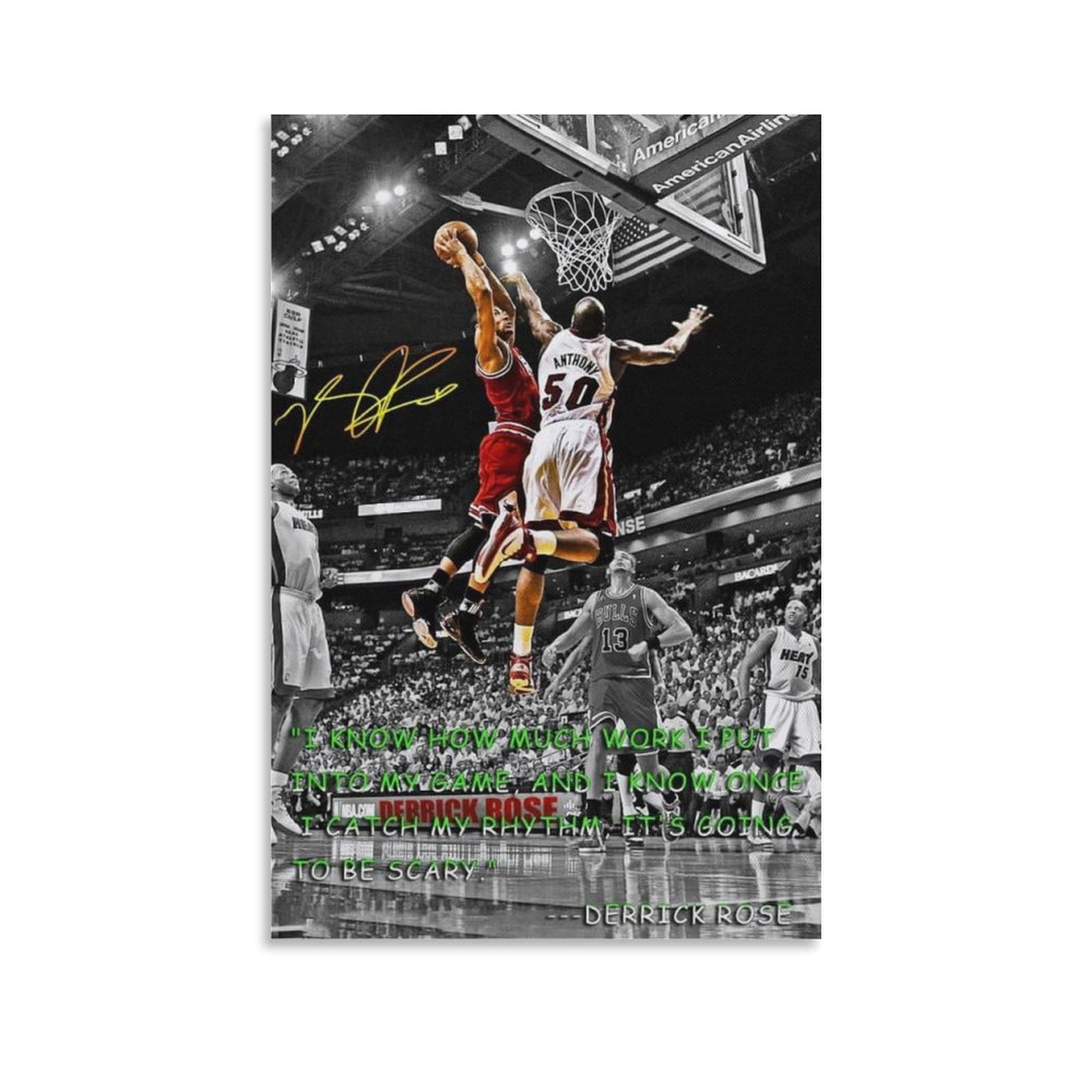 Derrick Rose Canvas Poster Posters Wall Art Painting Canvas Gift Living ...