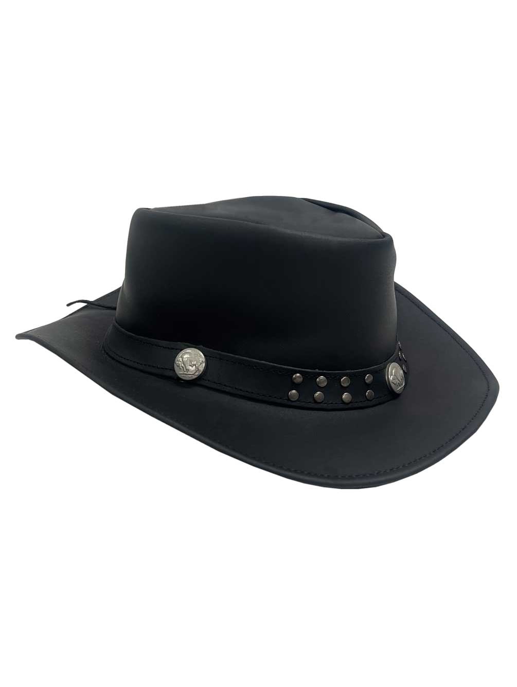 Derringer Men's Premium Cowhide Leather Cowboy Hat w/ Buffalo Nickel ...
