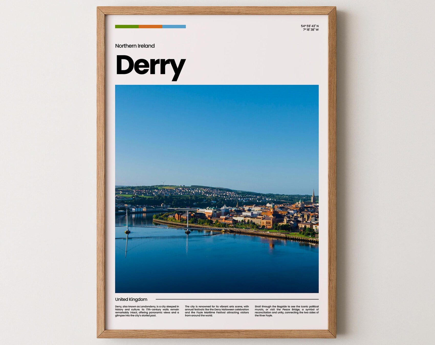 Derry Poster, Derry Print, Derry Photo, Derry Art, Northern Ireland ...