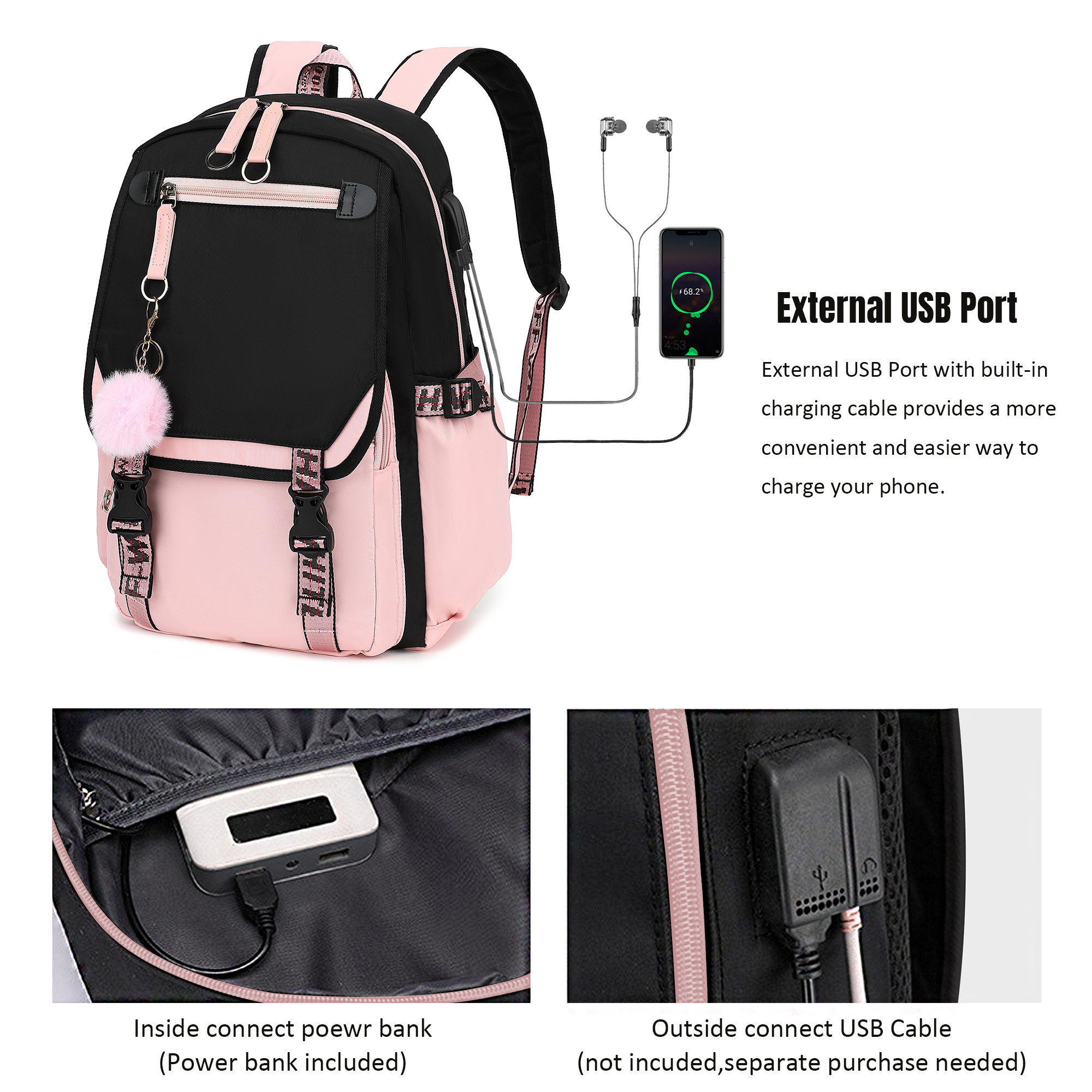 Protege 22" Black Rolling Backpack with Telescopic Handle - Walmart.com