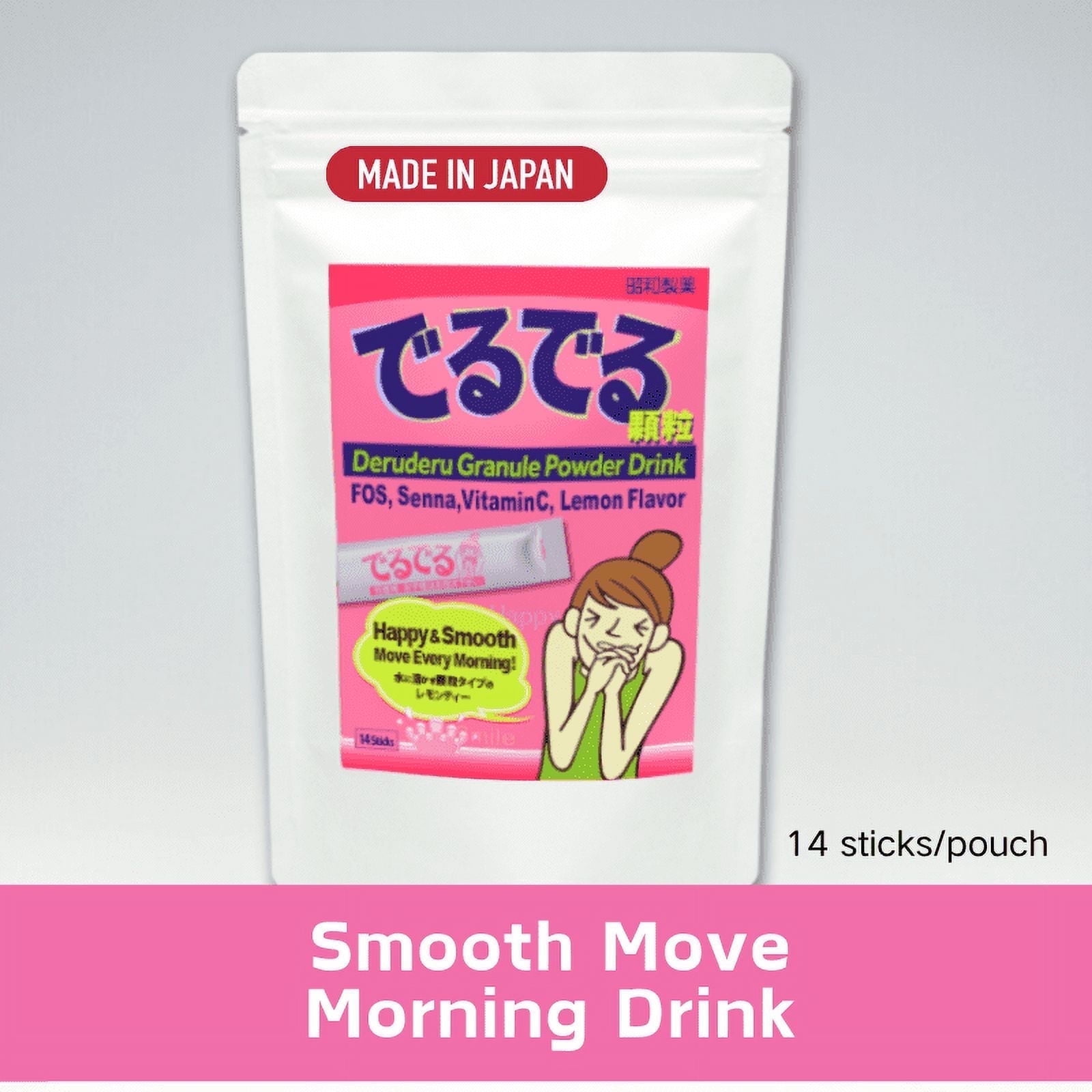 Deruderu Smooth Move Powder Drink, 14 Sticks, Herbal, Caffeine-Free ...