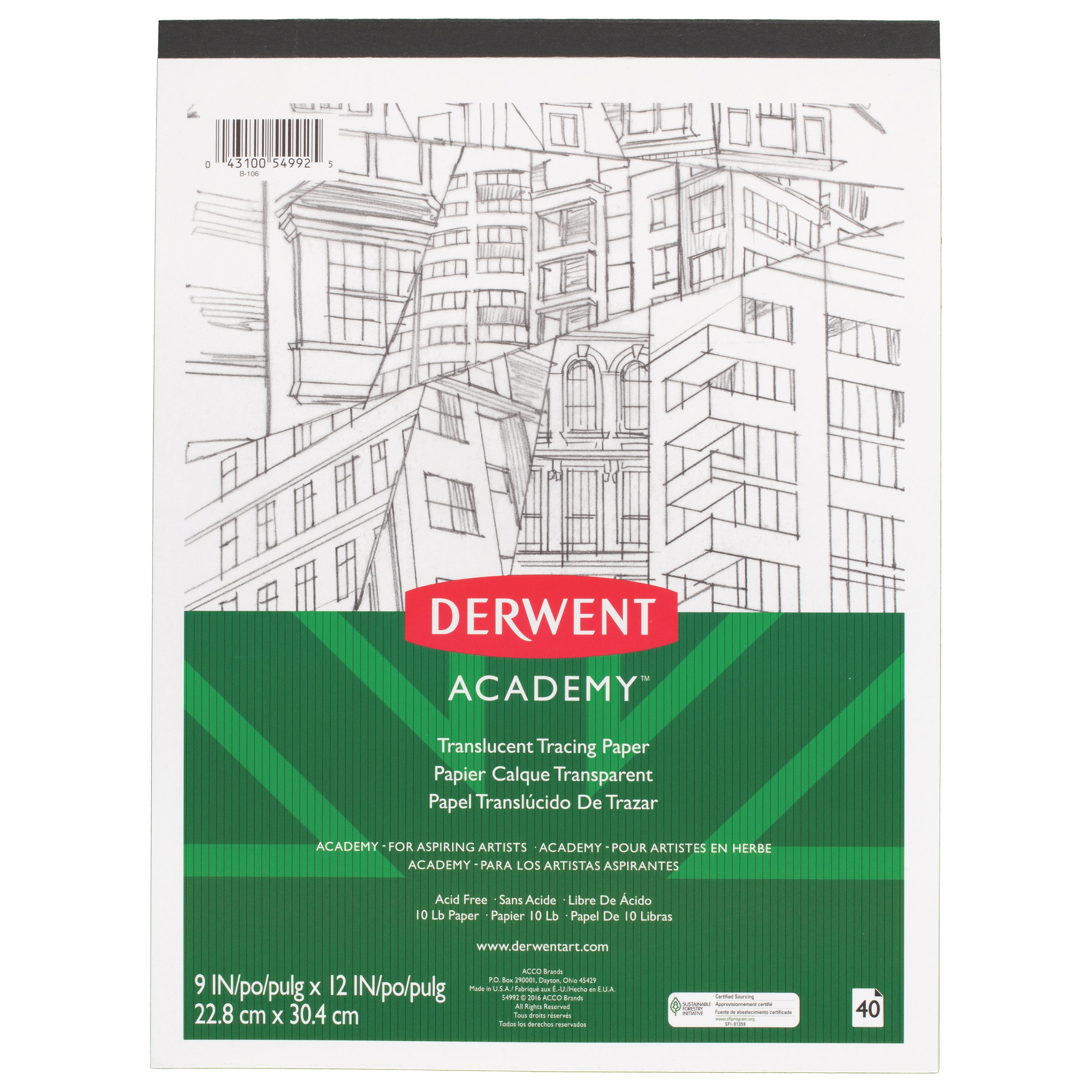 Derwent Academy Translucent Tracing Paper Pad, 40 Sheets - Walmart.com