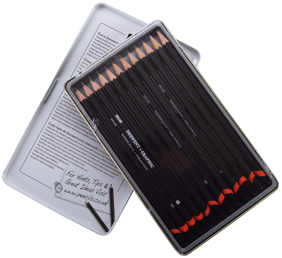 Derwent Graphic Pencil Tin 12pk, Medium - Walmart.com