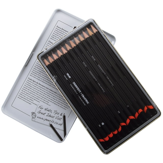 Derwent Graphic Pencil Tin 12pk, Medium - Walmart.com