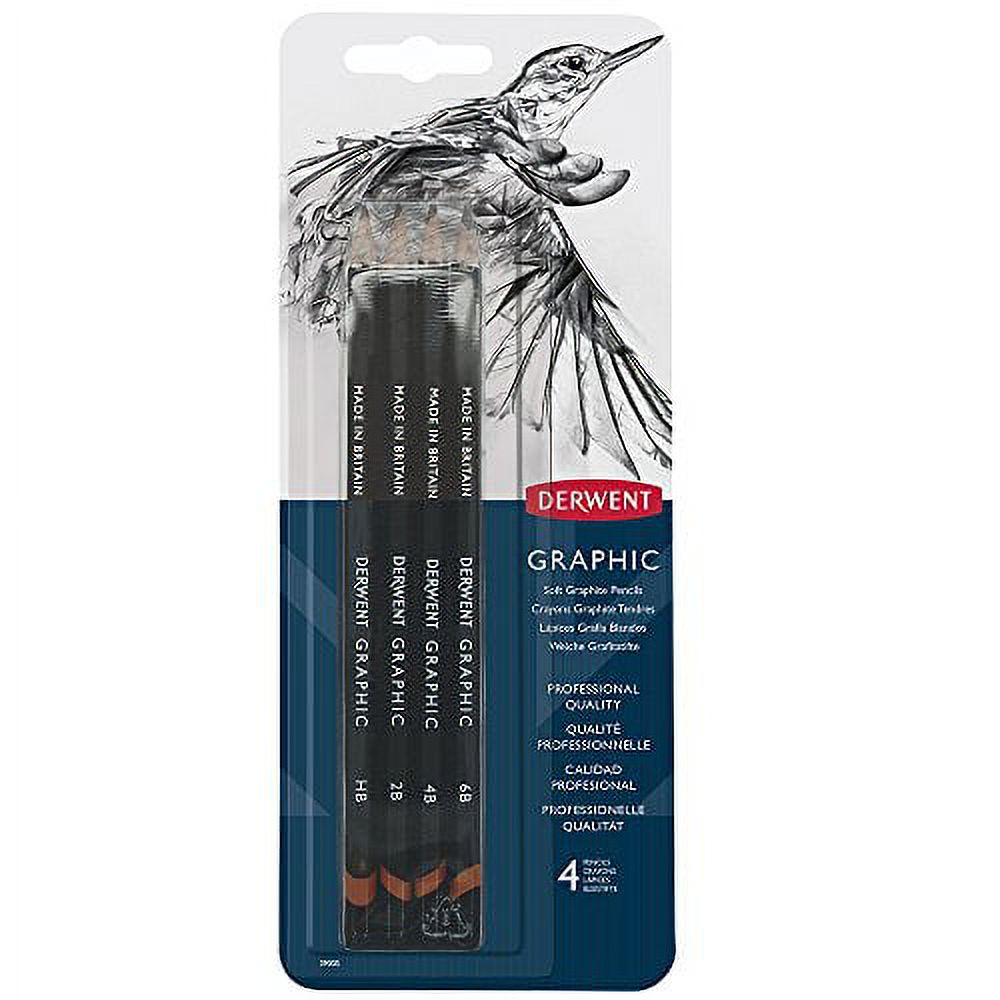 Derwent Graphic Pencils, Soft, Pack, 4 Count (39005) - Walmart.com