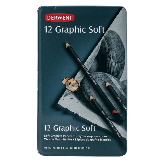 Derwent Graphic Art Pencil - Soft Sketch, Graphite Drawing Set of 12 ...