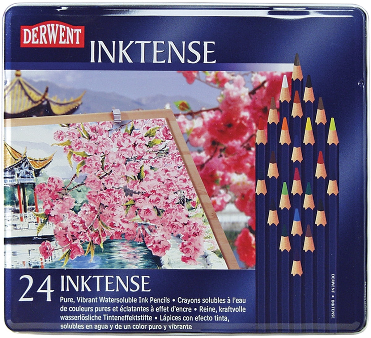 Derwent Inktense Pencil Set, 24 Colors, Vibrant Blendable Ink, Reusable ...