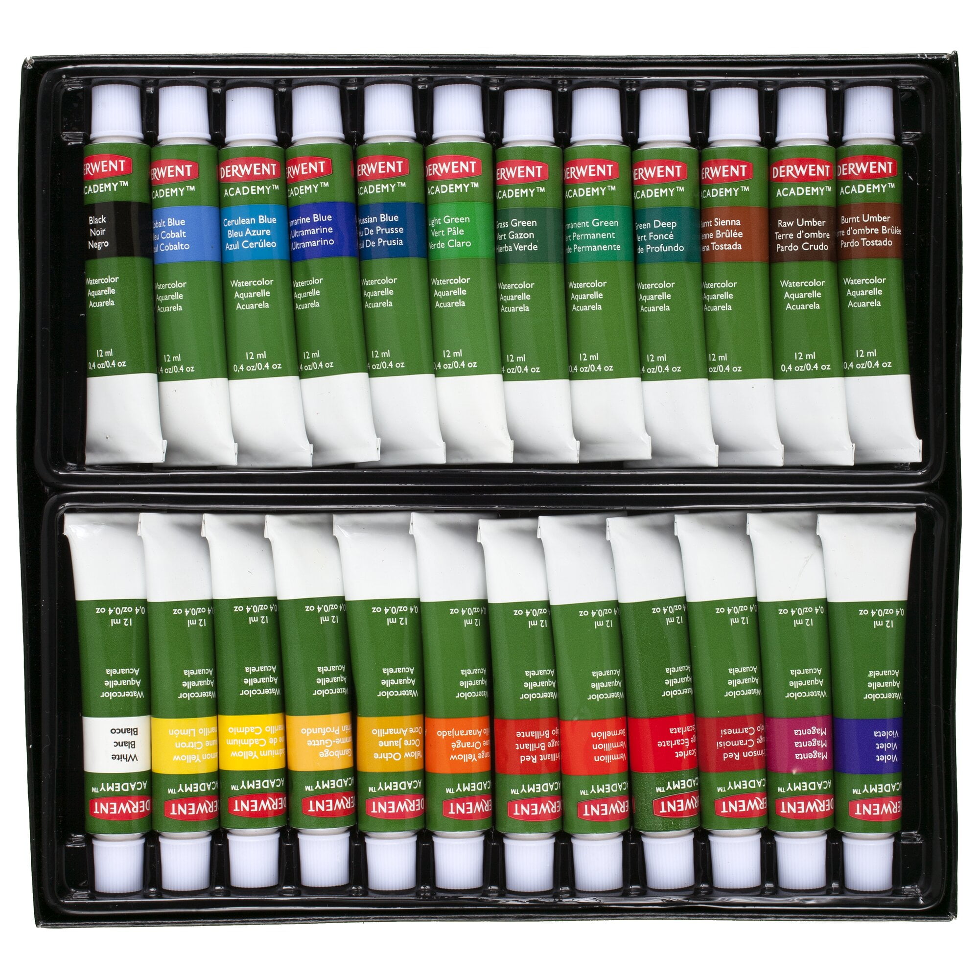 Derwent, MEA98222, Academy 24 Watercolor Paint Tubes, 24 / Set ...