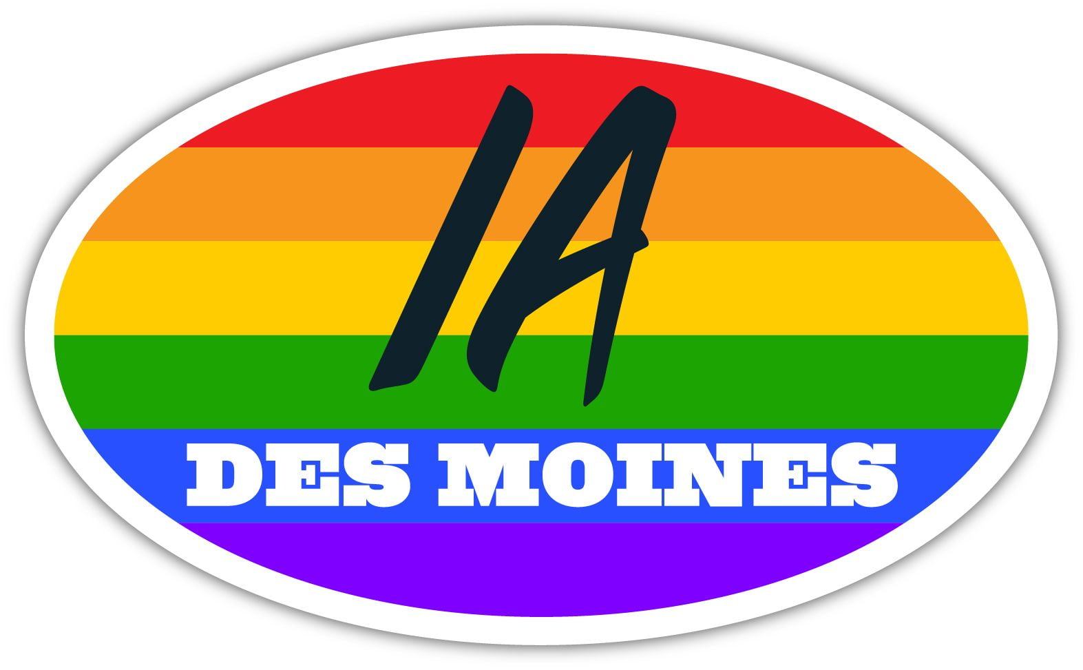 Des Moines IA Iowa Polk County Rainbow Pride Flag 6 Stripes Pride Flag ...