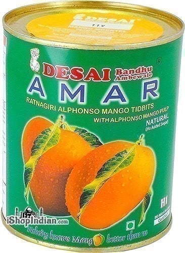 Desai Amar Ratnagiri Alphonso Mango Pulp with Alphonso Mango Tidbits ...