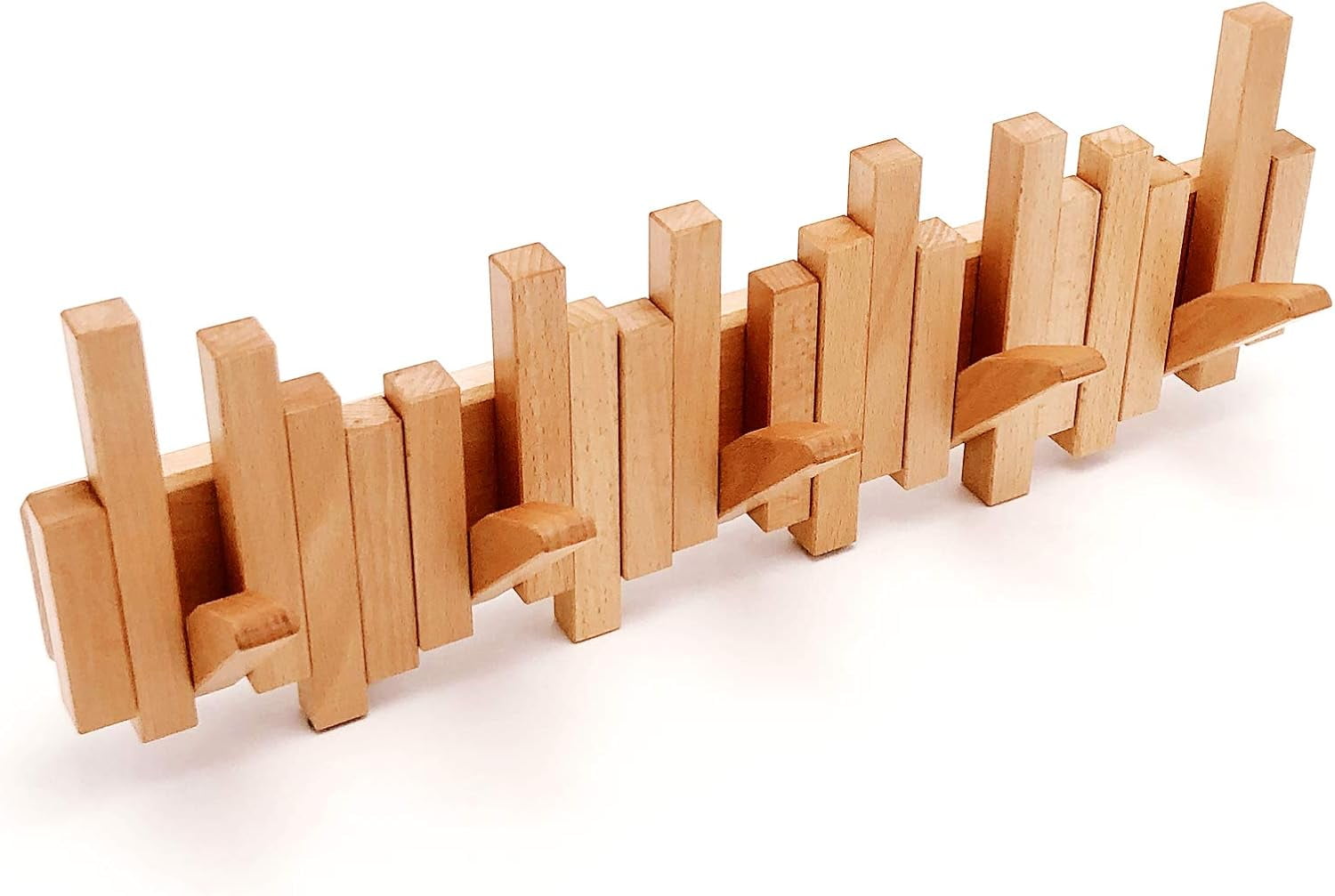 Desainoph Wooden Coat Rack Wall Mounted Sticks Multi Rack Solid ...