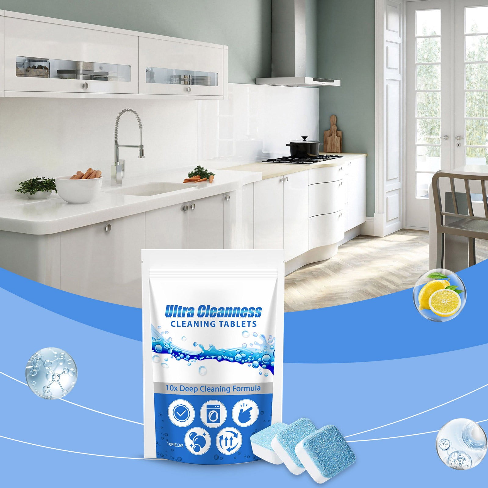 Descaling Baking Soda Cleaning Tablets | Active Oxygen Multi-Purpose ...