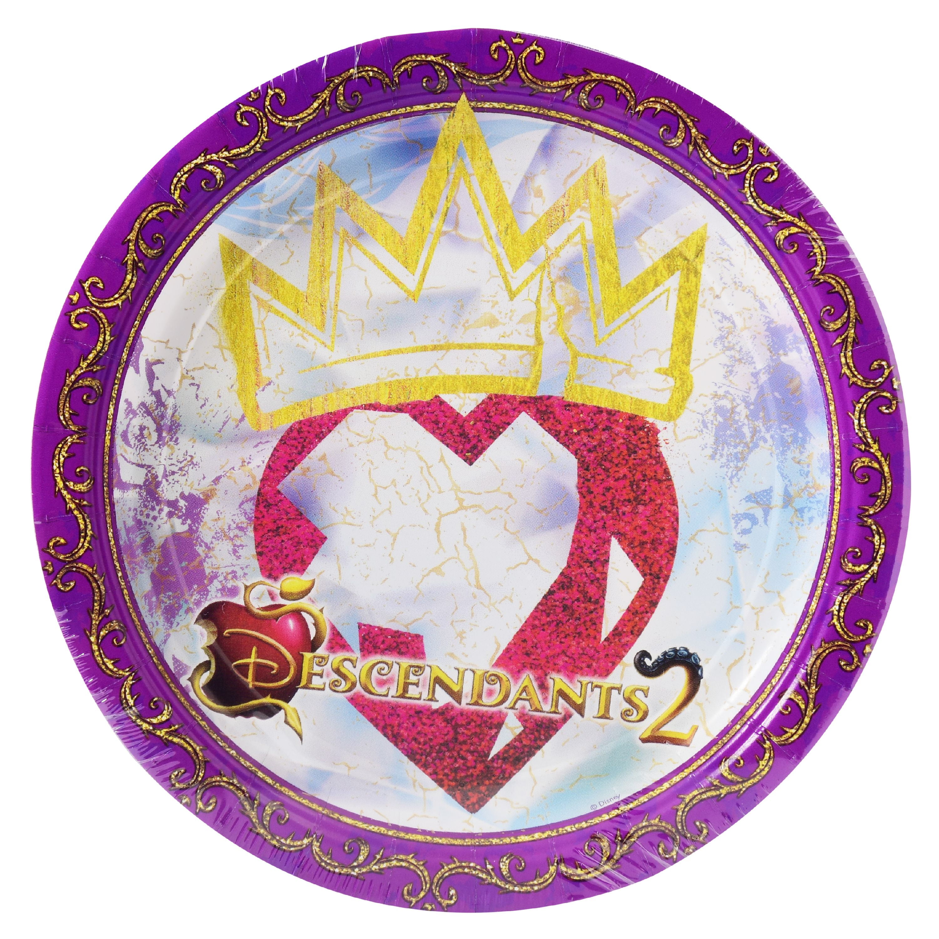 Descendants 2 Crown Large Paper Plates (8ct) - Walmart.com