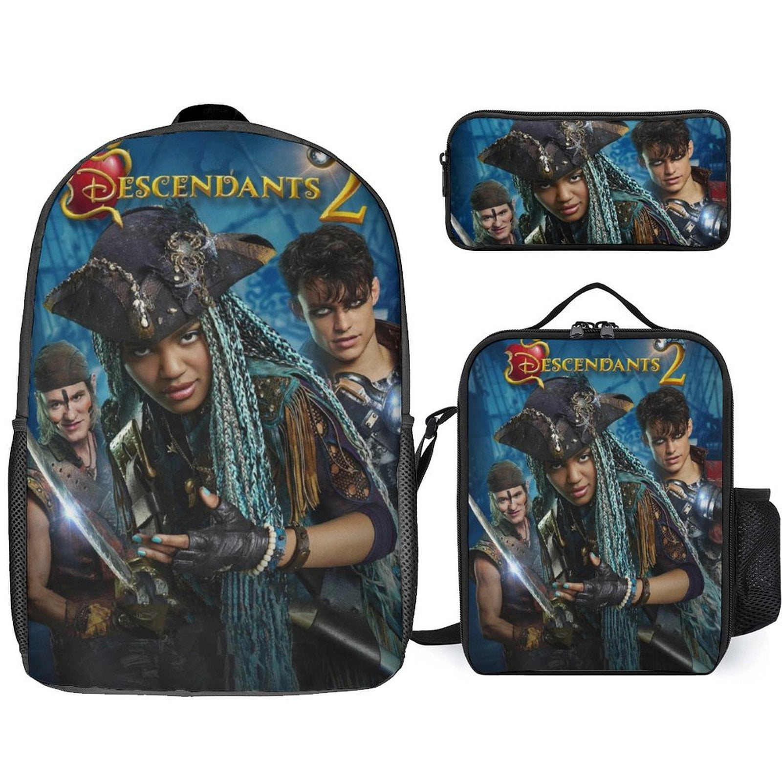 Descendants 2 Movie Backpack With Lunch Bag Pencil Case Set Schoolbag ...